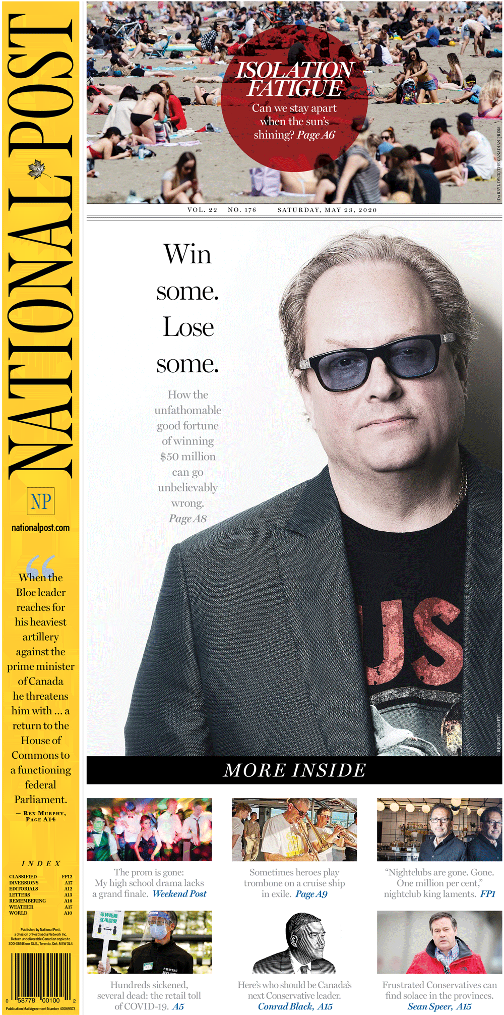 Randy makes front page of the National Post